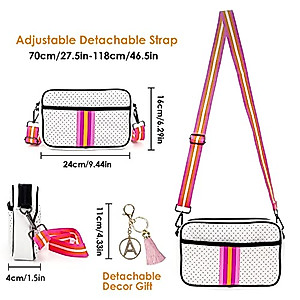 Crossbody Bags for Women, Neoprene Crossbody Bag, Neoprene Cross Body Bags Purses for Women Trendy Crossbody Bag,Women's Crossbody Handbags,Christmas Birthday Gifts for Teenage Girls(White Perforated)