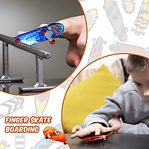 24 Pieces Mini Finger Skateboards Creative Finger Boards Set Mini Skateboards for Fingers Hand Skateboard Mini Fingerboards Skateboards for Finger Skater Party Supplies Props Decor (Classic Style)