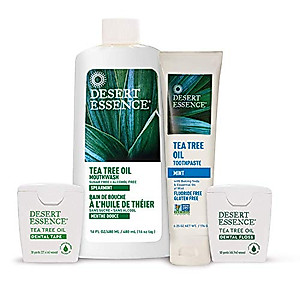 Desert Essence Tea Tree Oil Toothpaste - Mint - 6.25 Oz - Refreshing Taste - Deep Cleans Teeth & Gums - Helps Fight Plaque - Sea Salt - Pure Essential Oil - Baking Soda - Promotes Healthy Mouth