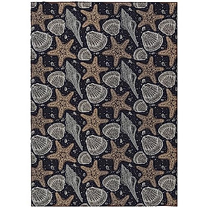 Addison Rugs Indoor/Outdoor Surfside ASR34 Black Washable 8' x 10' Rug