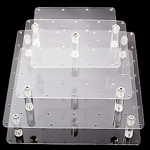 KINJOEK 56 Holes 3 Tier Acrylic Cake Pop Stand, Square Clear Cake Pop Holder, Lollipop Candy Stick Display for Party Birthday Weddings Christmas Anniversaries Gift Decorative