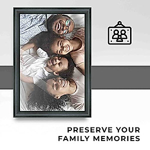 33x26 Frame Black Real Wood Picture Frame Width 1.25 Inches | Interior Frame Depth 0.5 Inches | Rolio Modern Photo Frame Complete with UV Acrylic, Foam Board Backing & Hanging Hardware