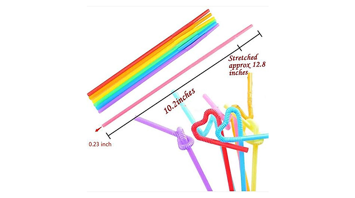 Bendy Multi-Colored Flexible Straws - 100pk Party & Craft