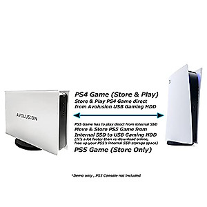 Avolusion PRO-5X Series 3TB USB 3.0 External Gaming Hard Drive for PS5 Game Console (White) - 2 Year Warranty