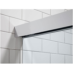 KOHLER sliding bath door, 62"H x 56-5/8 – 59-5/8"W, with 5/16" thick Crystal Clear glass