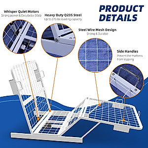 Twin Adjustable Bed Frame with Head and Foot Incline, No Legs, Electric Bed Frame with Wired Controller- Place it on Your existing Bed - Adjustable Bed for Seniors, Elderly & Handicap, Homecare Bed