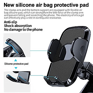 Amiss 3-in-1 Suction Cup Car Phone Mount, Cell Phone Holder for Windshield/Dashboard/Air Vent, Automobile Cradles, Car Interior Accessories, Fit for iPhone 11/12 & Samsung & Android - Black