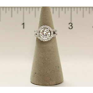 RS Covenant Women's Rhodium Plated Dress Ring Circle Brilliant Cut CZ 110 (8)