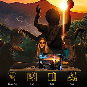 Exit: The Sacred Temple (with Jigsaw Puzzles) | Exit: The Game - A Kosmos Game | Family-Friendly, Jigsaw Puzzle-Based at-Home Escape Room Experience for 1 to 4 Players, Ages 10+