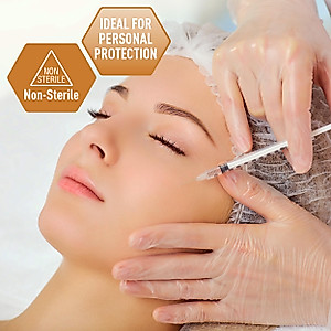 Med PRIDE Vinyl Gloves| Large Box of 100| 4.3 mil Thick, Powder-Free, Non-Sterile, Heavy Duty Disposable Gloves| Professional Grade for Healthcare, Medical, Food Handling, and More