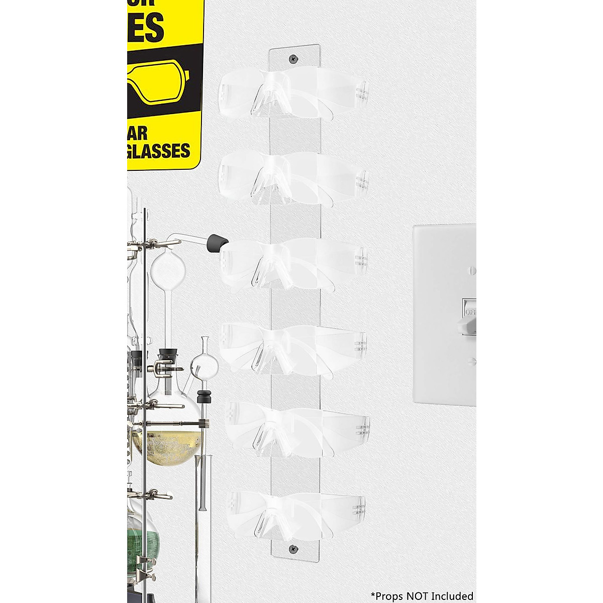 Marketing Holders Sunglasses Holder 6 Pair Wall Mount with Hardware Department Stores Malls Shopping Centers Convenient Clear Acrylic Organizer