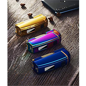 Chawgs 4 in 1 Multifunction Electric Plasma Lighter with Bottle Opener, Dual Arc, Flameless, Windproof, USB Rechargeable, Metal Cigarette Lighters (Gold)