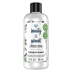 Love Beauty and Planet Volume and Bounty Conditioner For Thin and Fine Hair Care Coconut Water & Mimosa Volumizing Conditioner 0% Silicones, Parabens, and Dyes 3 oz, Pack of 12