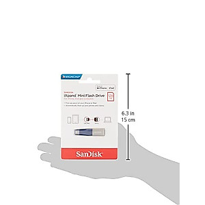 SanDisk 128GB USB 3.0 iXpand Mini Flash Drive with Lightning Connector for iPhones, iPads & Computers (SDIX40N-128G) Blue