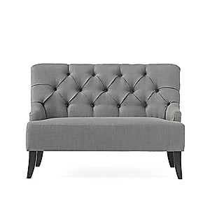 Christopher Knight Home Nicole Fabric Settee, Grey, L 44.25 x W 29.75 x H 30.5