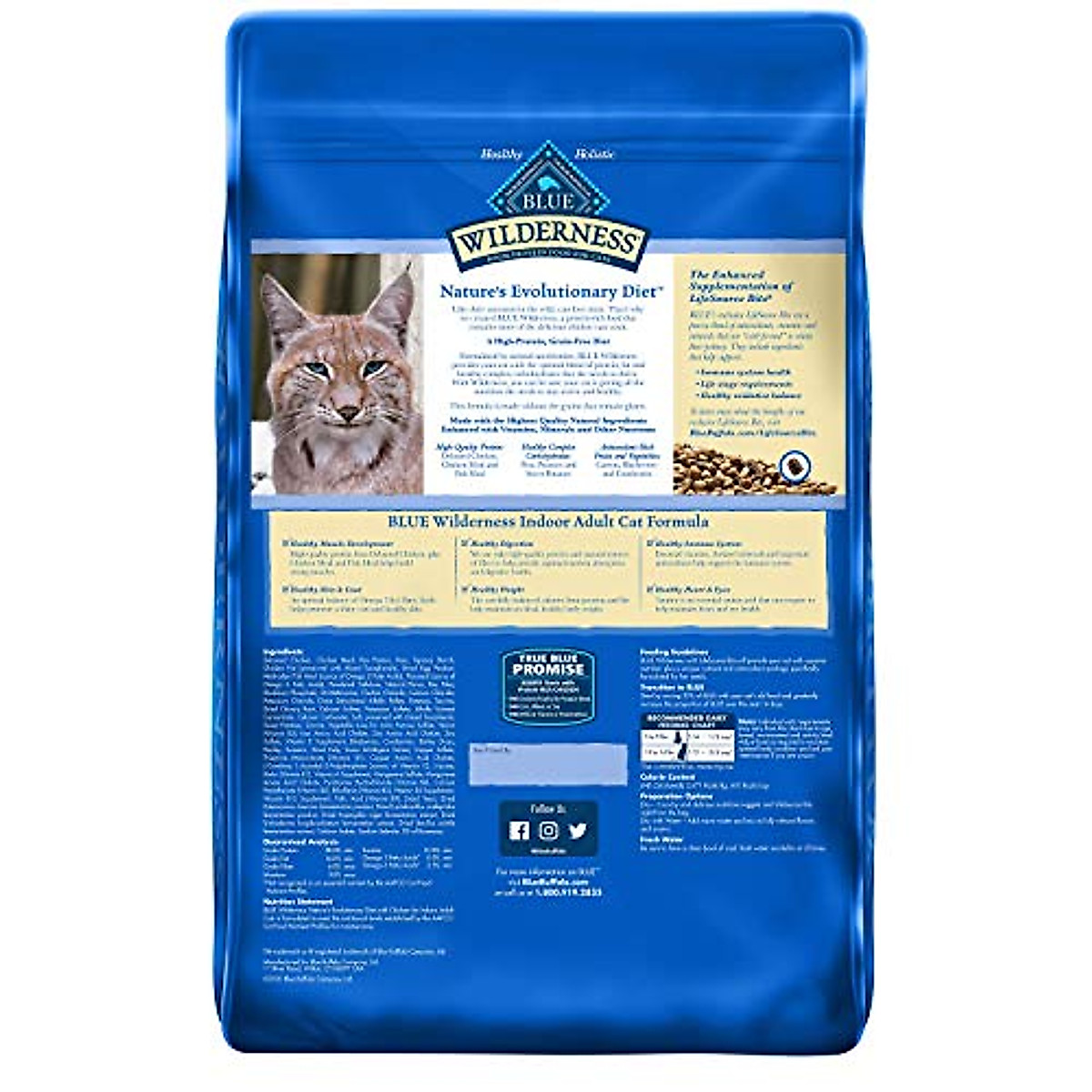 Blue Buffalo Wilderness High Protein, Natural Adult Indoor Dry Cat Food, Chicken 11-lb