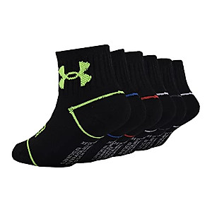 Under Armour Baby Boys Multi Pack Basic Essential Quarter Sock, Black, 2T-4T