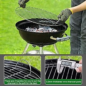 BEAU JARDIN Premium 18 Inch Charcoal Grill for Outdoor Cooking Barbecue Camping BBQ Coal Kettle Grill Tailgating Portable Heavy Duty Round with Thickened Grilling Bowl with Wheels BG231