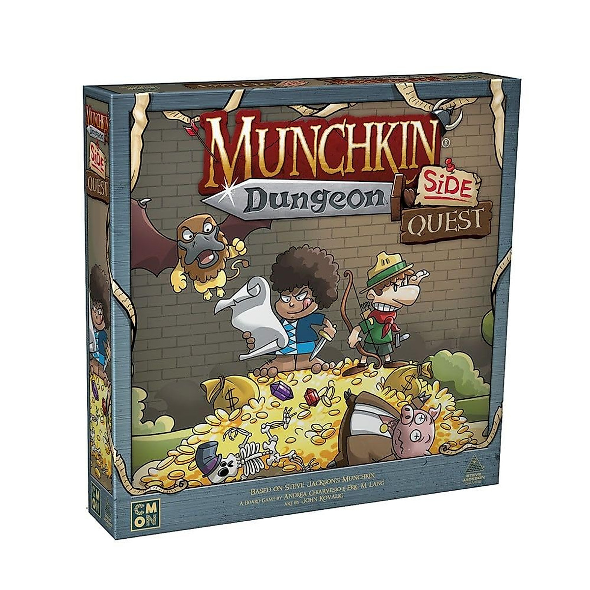 CMON Munchkin Dungeon: Side Quest Expansion - Exciting Expansion for Epic Dungeon Adventures! Strategy Game for Kids and Adults, Ages 14+, 2-5 Players, 80 Minute Playtime, Made