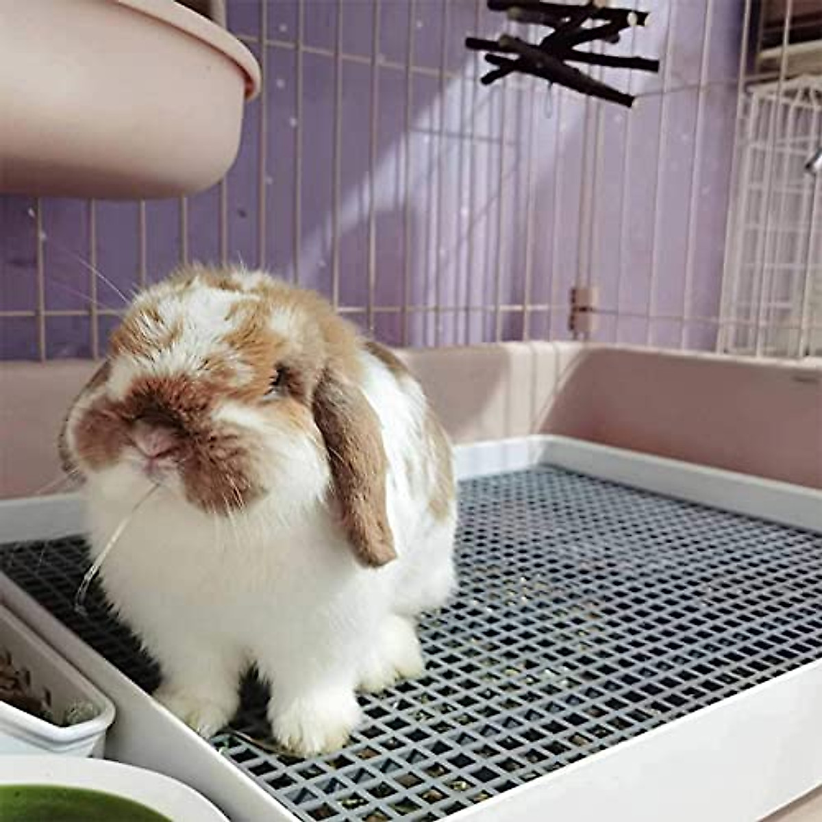 22x18 Super Large Rabbit Litter Box with Grate, Rabbit Litter Pan for Cage, Extra Large Bunny Restroom Litter Tray Rabbit Toilet