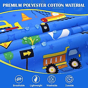ASPMIZ Blue Kids Apron, Cartoon Vehicles Toddlers Apron for Boys, Tractor Childrens Aprons for Girls Adjustable Waterproof Child Apron for Gardening Crafting Cooking, Kids Boys Girls Gift