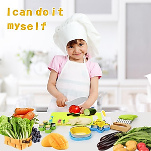 Baokcotei 24 Pieces Kids Montessori Tool Kitchen Knife Set for Cooking and Baking Toddler Wooden Knives Cutting Board Fruit Vegetable Sandwich Bento Box Gifts for Girls & Boys