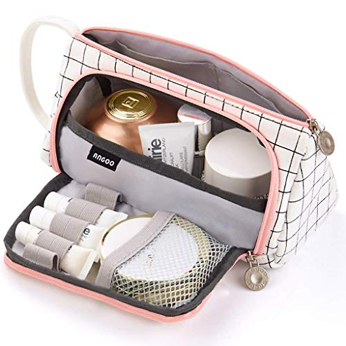 Pencil Case Big Capacity Multi-Slot Pen Bag Pouch Holder Pen Bag Gift for Office School Supplier Teen Girl Boy Men Women Adult (Plaid White)