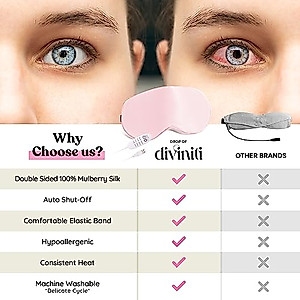 Heated Eye Mask for Dry Eye Relief - Stye Eye Treatment, Sinus Eyemask, Electric Eye Mask for Dry Eyes Moist Heat, Dry Eye Masks with Moist Heat Warming Compress Eye Mask - Warm Compress - Pink