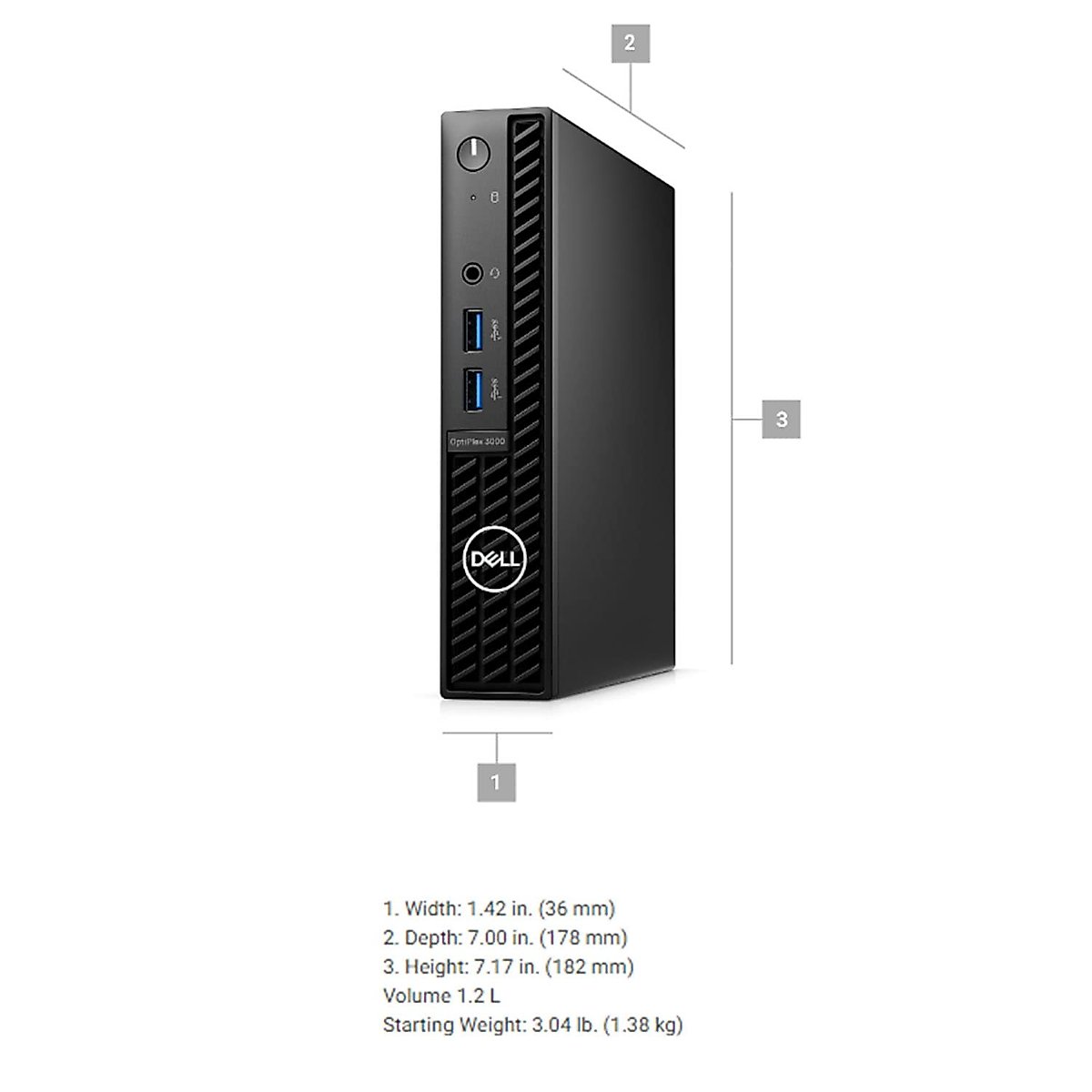 Dell Optiplex 3000 MFF Business Desktop, Intel i5-12500T Processor, 32GB RAM, 1TB PCIe SSD, HDMI, DisplayPort, RJ45, Wi-Fi 6, Wired Keyboard & Mouse, Windows 11 Pro