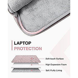 BAGSMART Laptop Sleeve Bag Compatible with MacBook Air/Pro, 13-13.3 inch Notebook, Pro 14 Inch, Air M2 13 Case Accessories Bag, Pink