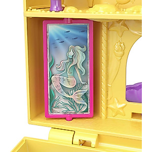 Polly Pocket Travel Toy with 2 Micro Dolls, Dolphin Pet & Water Play Accessories, Pocket World Surf ‘n’ Sandventure Playset