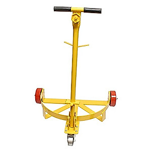 CFTEL 55 Gallon Drum Dolly Heavy Duty, Barrel Dolly for 55 Gallon Drum, Large 55 Gal Drum Dolly Hand Truck with Adjustable Tow Bar, 1200LB Low Profile Steel Round Dolly Cart