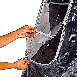 J.L. Childress Deluxe Stroller Rain Cover - Adorable Printed Pattern, Soft Material, Universal Stroller Accessory, Baby Weather Shield and Protection