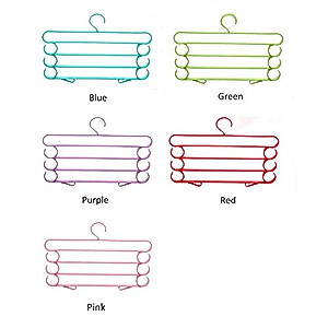 WXZNB Hangers 3Pcs Plastic 4 Layers Pants Trousers Hanger Holder Space Saving Clothes Belt Tie Scarf Towels Storage Organizer 7F