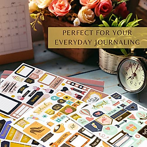Aesthetic Gold Foil Planner Stickers - 1250+ Stunning Design Accessories Enhance and Simplify Your Planner, Journal and Calendar