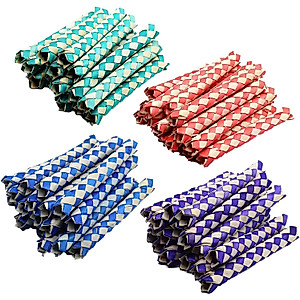 The Dreidel Company Classic Finger Traps, Chinese Bamboo Toys, Assorted Colors, 5" Inches (12-Pack)