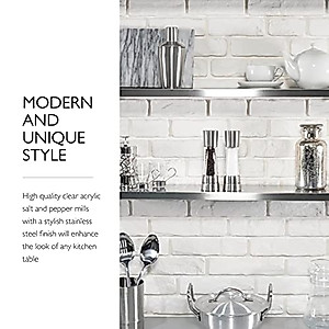 COLE & MASON Derwent Salt and Pepper Grinder Set - Stainless Steel Mills Include Gift Box, Gourmet Precision Mechanisms and Premium Sea Salt and Peppercorns