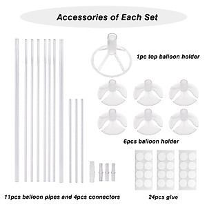 RUBFAC Balloon Stands for Table 20 Sets Clear Table Balloon Stand Holder with Base Reusable Centerpiece for Birthday Wedding Baby Shower Graduation Party Decorations