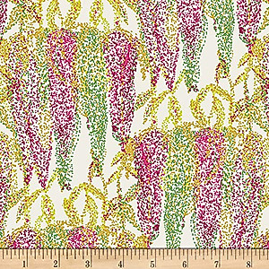 Art Gallery Fabrics Art Gallery Millie Fleur Wisteria Ochre Pink Fabric, White