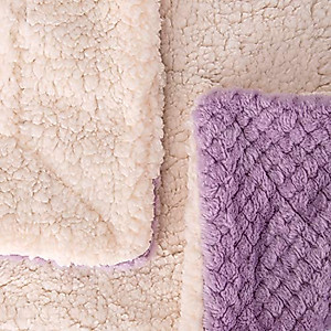 Fuzzy Dog Blanket or Cat Blanket or Pet Blanket, Warm and Soft, Plush Fleece Receiving Blankets for Dog Bed and Cat Bed, Couch, Sofa, Travel and Outdoor, Camping (Blanket (32" x 40"), DW-Lavender)