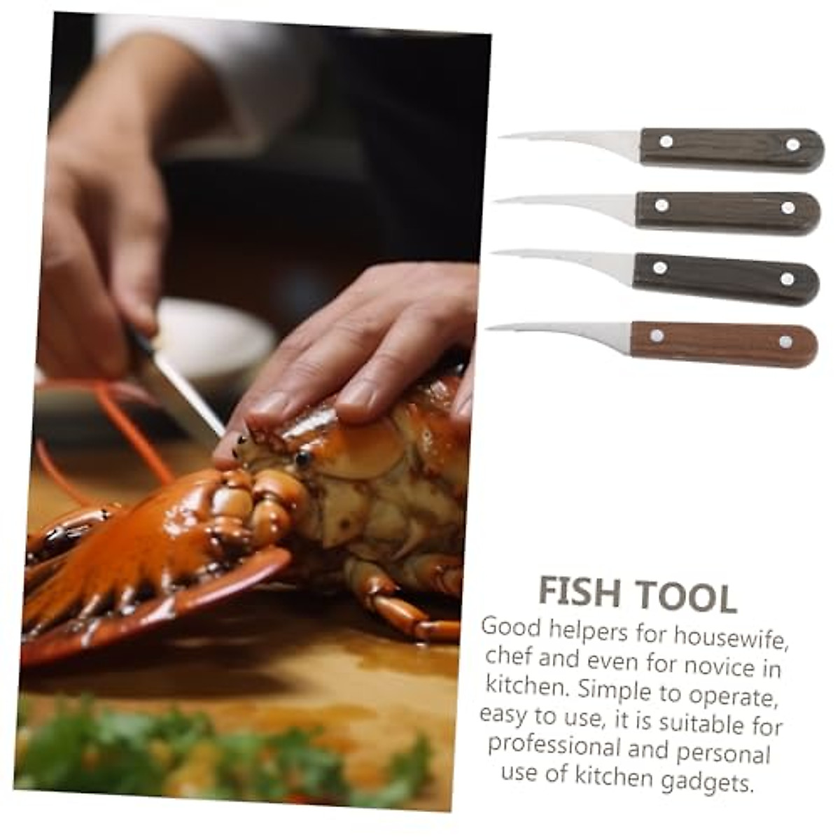 LABRIMP 4pcs Shrimp Cutter Ergonomic Shrimp Cleaner Household Fish Scaler Fish Tool Convenient Shrimp Peeler Ergonomic Fish Scaler Shrimp Opener Shrimp Tool Stainless Steel