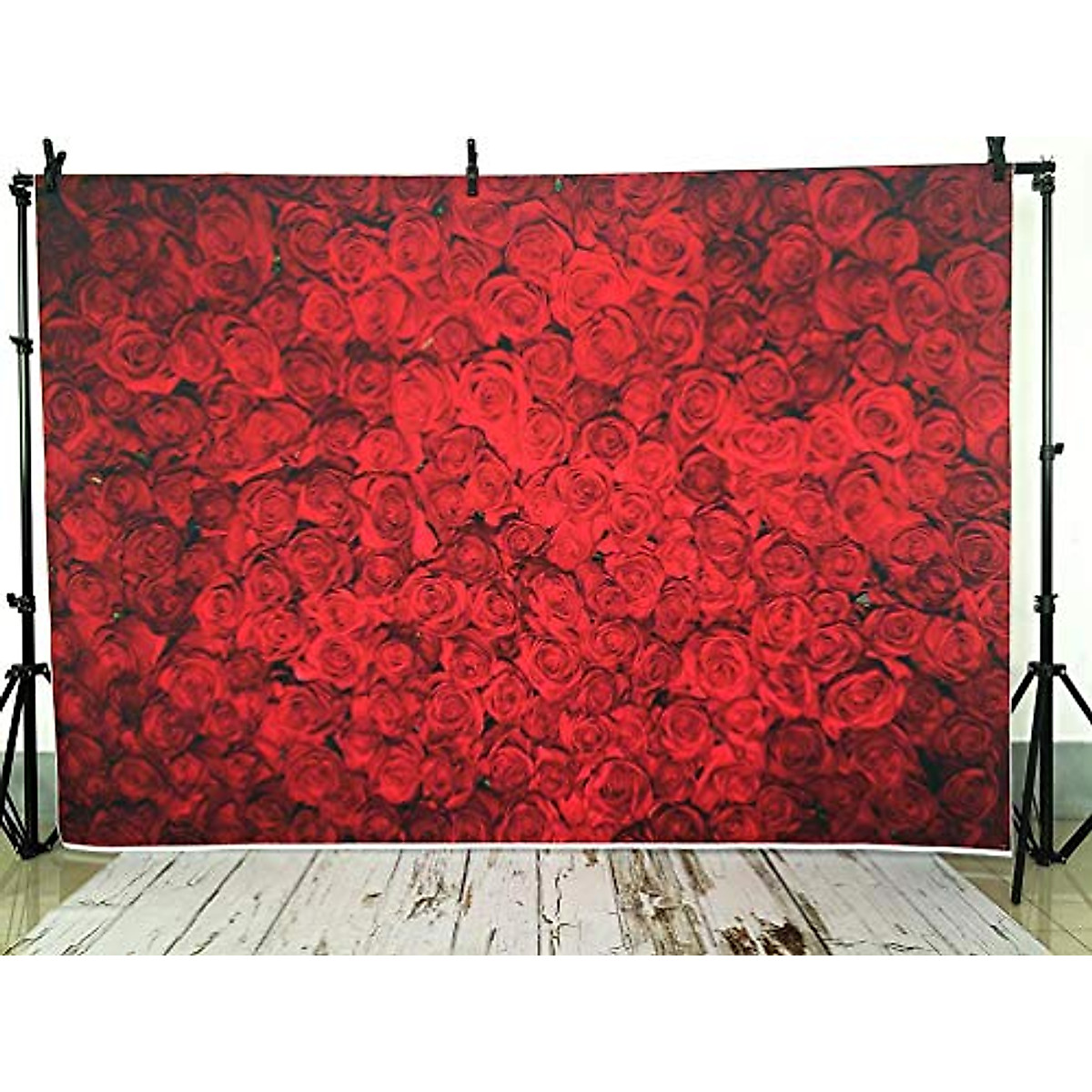 Avezano Red Rose Floral Wedding Photography Backdrop Valentine's Day Party Photo Backdrops Vinyl Cloth 14 February Background Photo Booth Props Pictures (7x5ft)