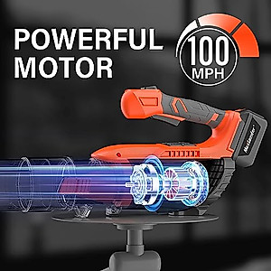 MAXLANDER Cordless Leaf Blower, 20V 350CFM Battery Powered Leaf Blowers for Lawn Care, Electric Lightweight Leaf Blower with 2-Speed Dial for Leaf/Snow/Dust Blowing (4.0Ah Battery & Charger Included)