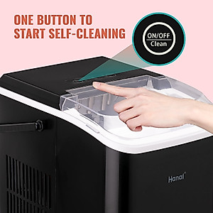 WANAI Ice Makers Countertop, Self-Cleaning Function, 26Lbs/ 8Mins/ 24Hrs 2 Size Ice, Portable Ice Cube Maker Machine with Ice Scoop & Basket