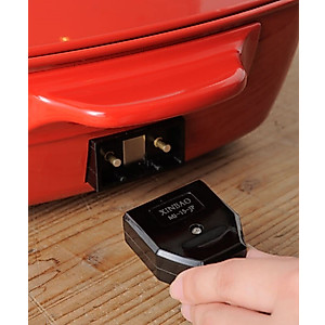 BRUNO Hot Plate Grande Size + Ceramic Coat Partition Pot + Grande For The Grill Plate + Grande Recipe Book 4-Piece Set Red