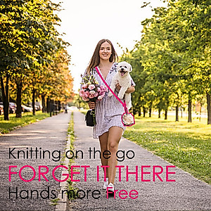 Wrist Yarn Holder, Portable Wrist Yarn Ball Minder Stand with Crossbody Strap Wooden Twizzling Yarn Organizer Storage Knitting Supplies Crocheting Gift for Craft Lover (Solid Wood)