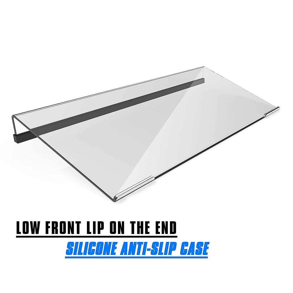 Richboom Acrylic Keyboard Stand for compact Keyboard with 78 keys, Tilted Computer Keyboard Holder with Silicone Strip, Compact, 11.8" Length