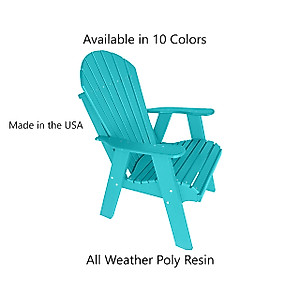 Phat Tommy Upright Adirondack Chair - HDPE Outdoor Furniture - Poly Outdoor Furniture for Fire Pit Seating - Composite, All Weather Patio Chair, Teal