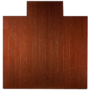 Anji Mountain Deluxe Bamboo Roll-Up Chairmat, 55 x 57-Inch, 8mm Thick, Dark Cherry