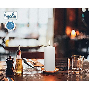 Hyoola White Pillar Candles 3x9 Inch - Unscented Pillar Candles - 4-Pack - European Made